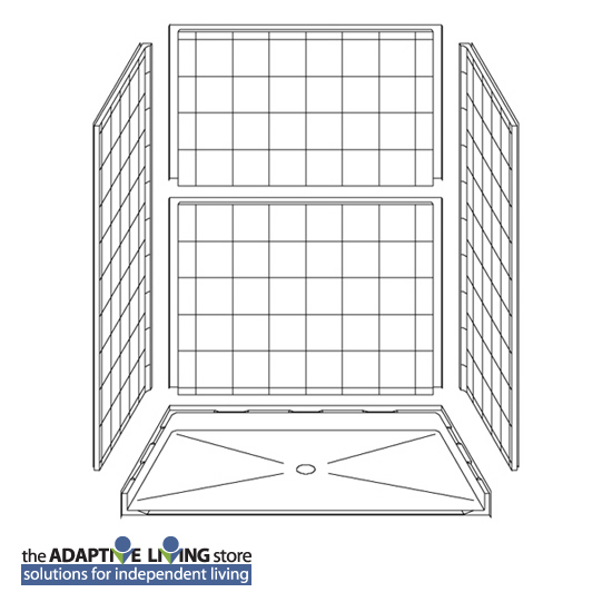 Walk In Accessible Shower 60 x 42 5LES6042FB1B.V2