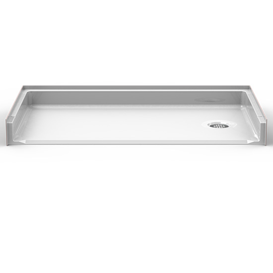 54 x 30 Walk-In Barrier-Free Shower Pan End Drain