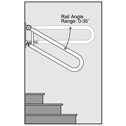 HealthCraft Angled PT Rail Stair Support Bar PT-ANG32