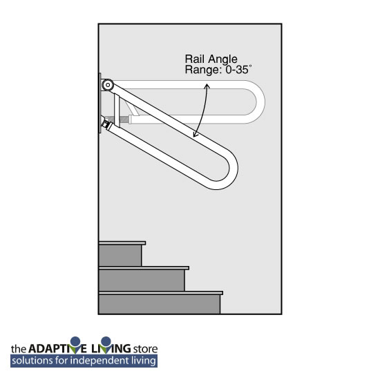 HealthCraft Angled PT Rail Stair Support Bar PT-ANG32