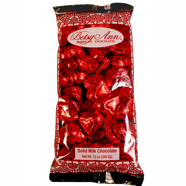 Red Foil Hearts - Milk Chocolate (8oz) – Betsy Ann Chocolates Online Store