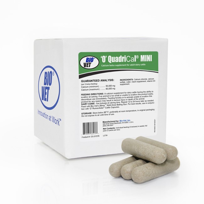 ‘O’ QuadriCal® MINI Calcium Boluses – Bio-Vet Inc. Online Store