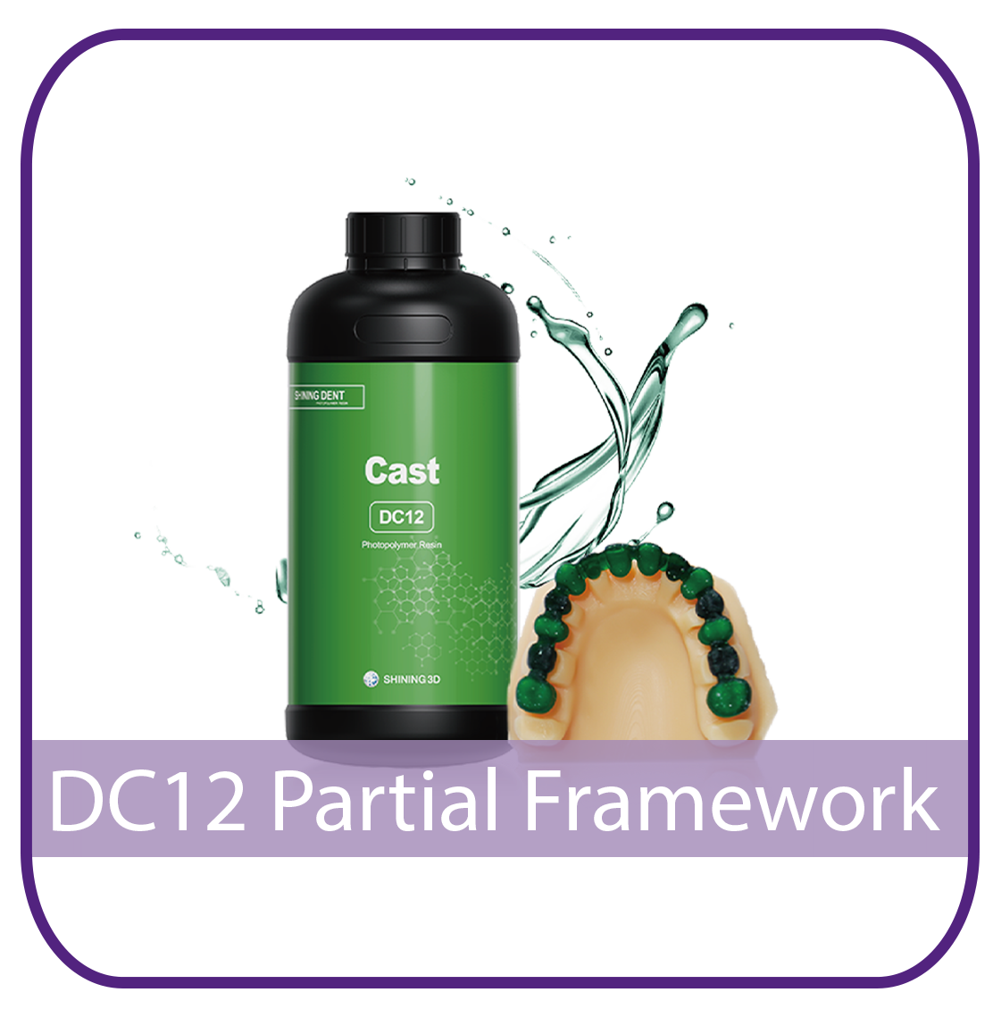 DC12 Resin Partial Framework, Crowns & Bridges - Shining 3D