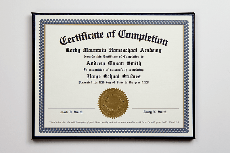 Certificate of Completion | Elementary | High School | HSLDA Store