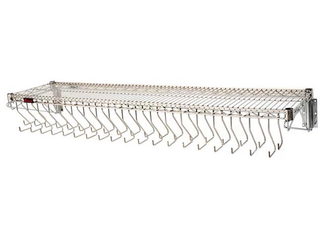 Wall Mounted Gowning Racks with Wire Shelving Components
