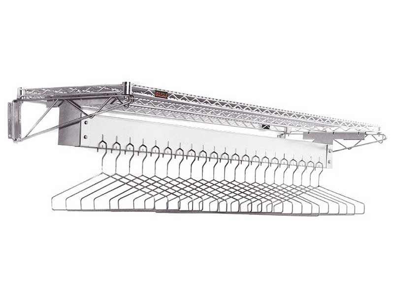 Wall Mounted Gowning Racks with Wire Shelving Components