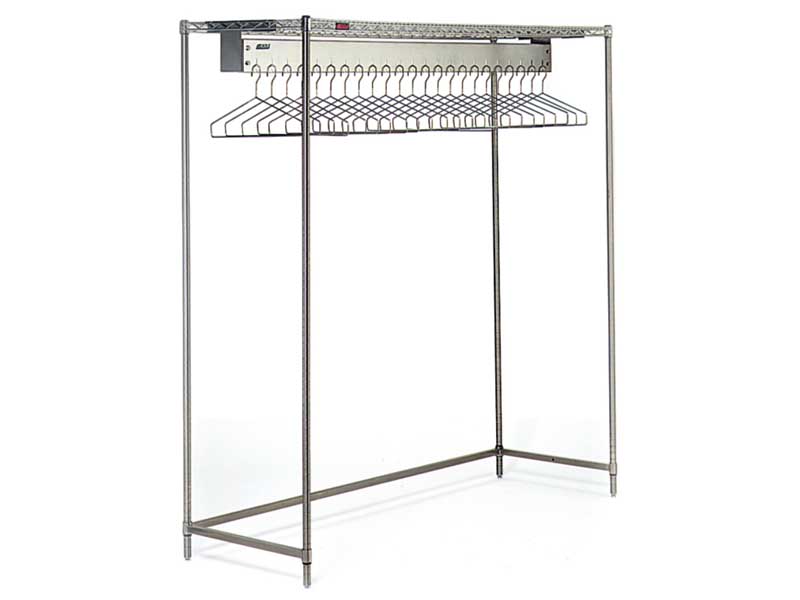 Freestanding Gowning Racks with Wire Shelving Components