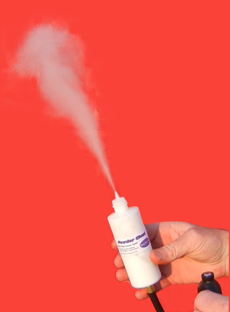 P100 Powder Cloud Air Flow "Smoke" with Borozin Powder for airflow studies.