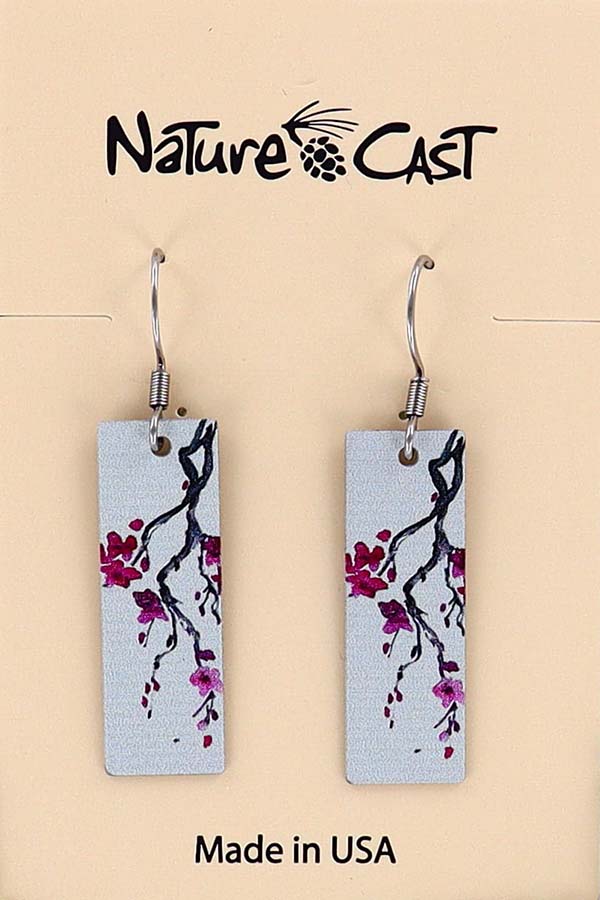 22015 Earring dangle cherry blossom rectangle – Nature Cast Online Store