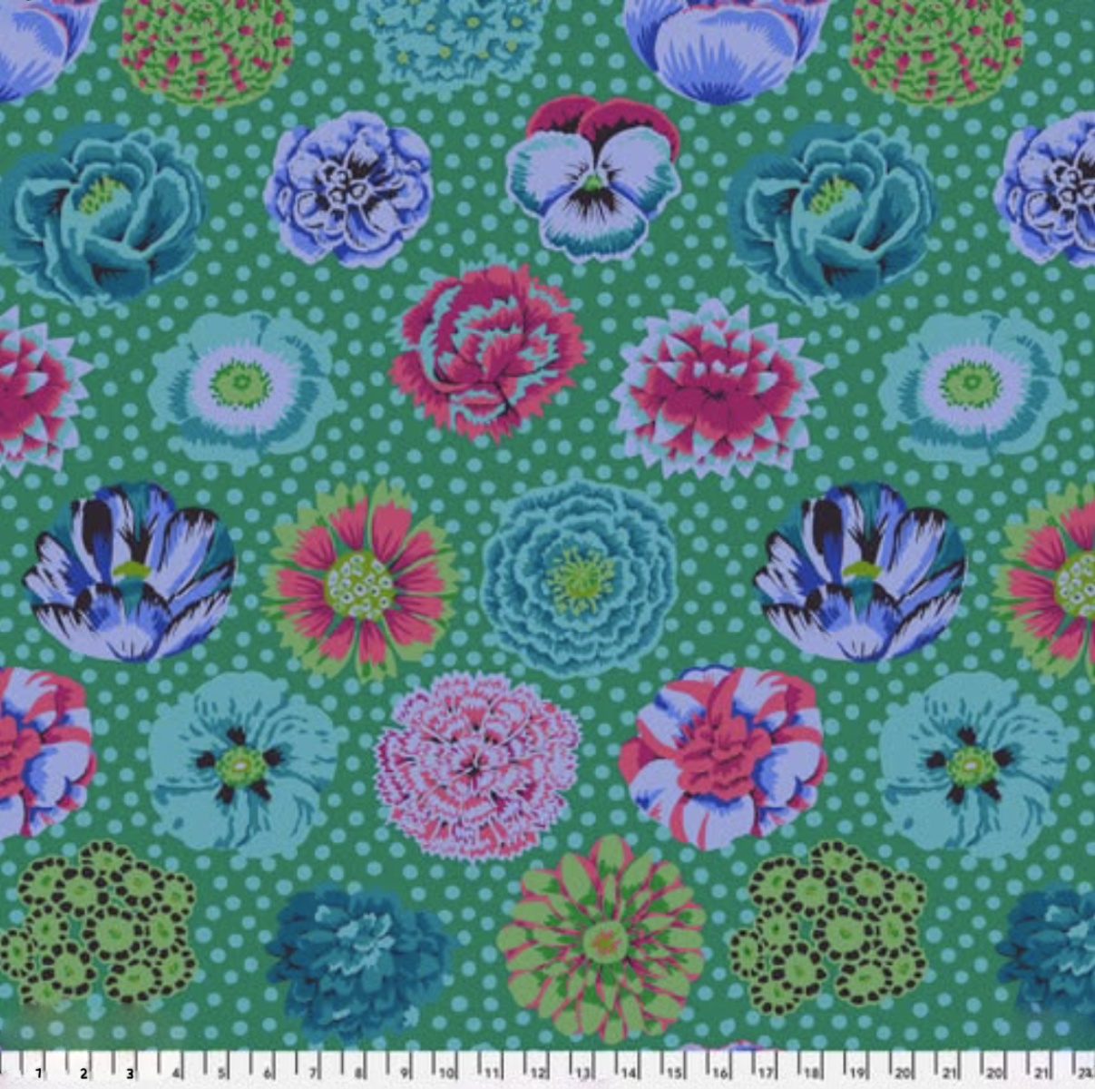 Free Spirit - Kaffe Fassett Collective - Big Blooms PWGP091.EMERA Emerald