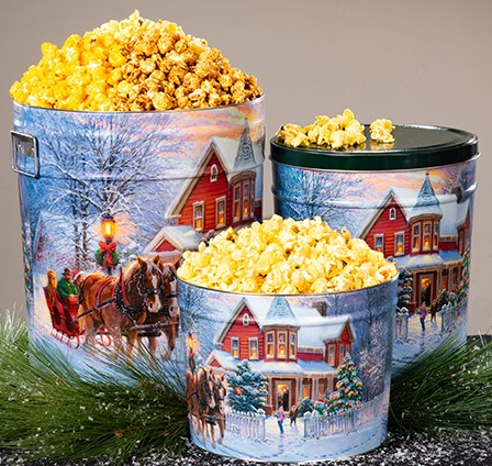 Dashing Thru the Snow-Popcorn Tins – Panhandle Popcorn Online Store