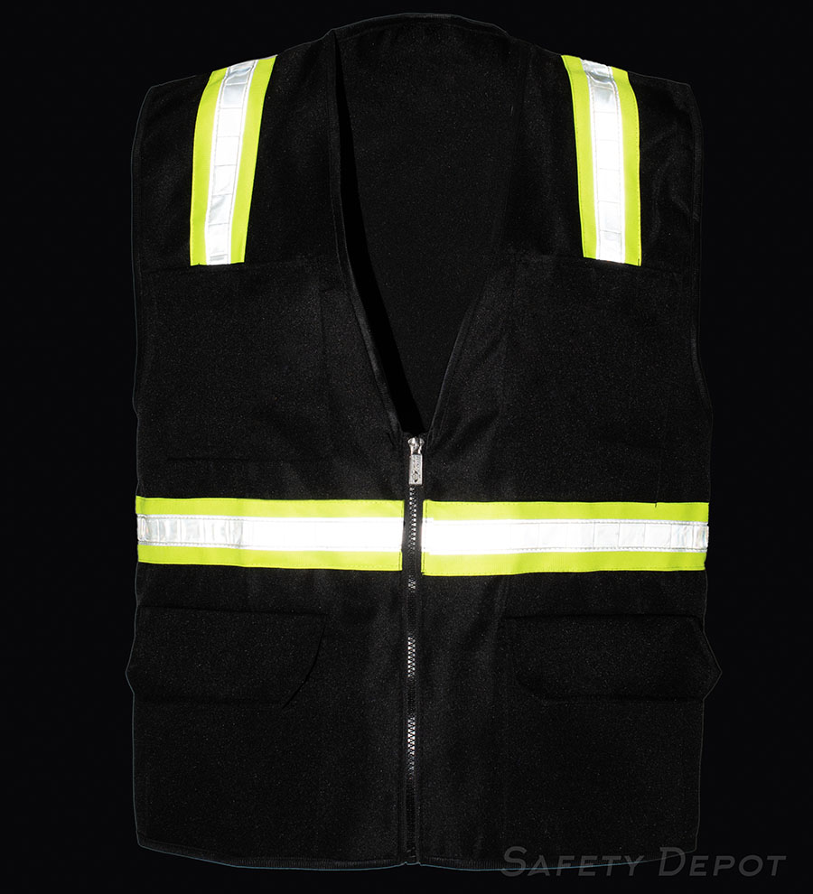8038A-Black Multi-Pocket Vest