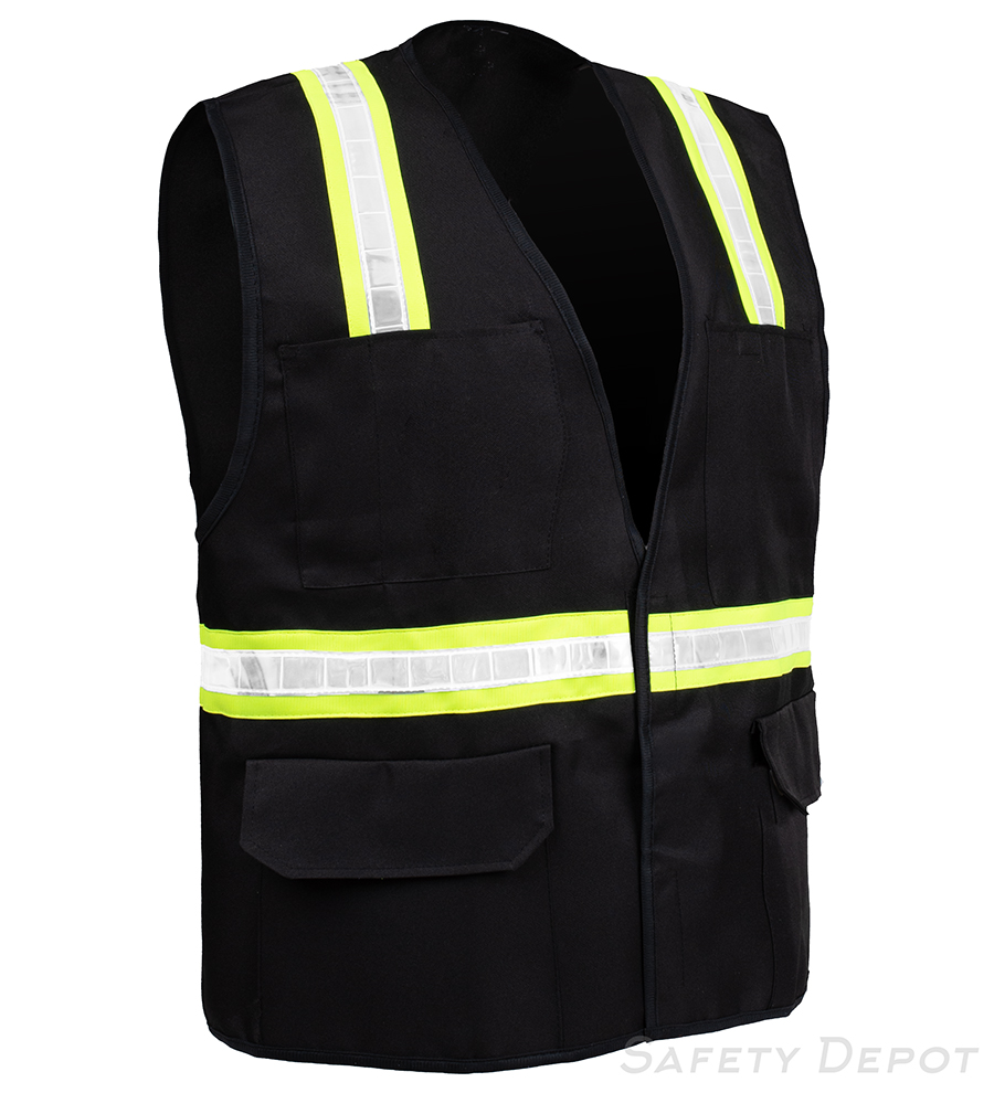 VEL6038-BK Black Safety Vest