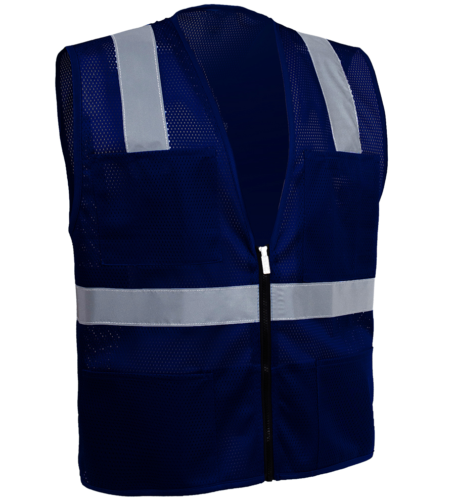 Navy Blue Hi Visible Mesh Safety Vest MSD1001NV