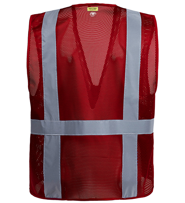 Red Hi Visible Mesh Safety Vest MSD1001RD