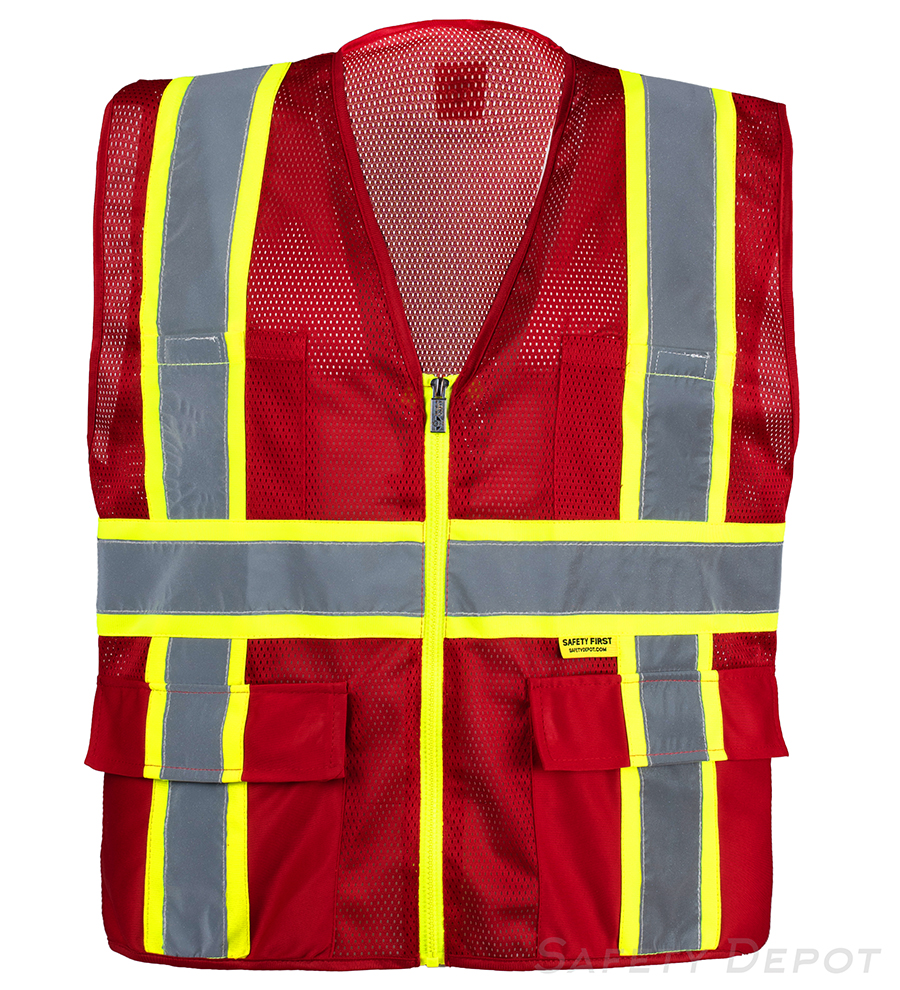 Professional Red Mesh Safety Vest MP40-RD