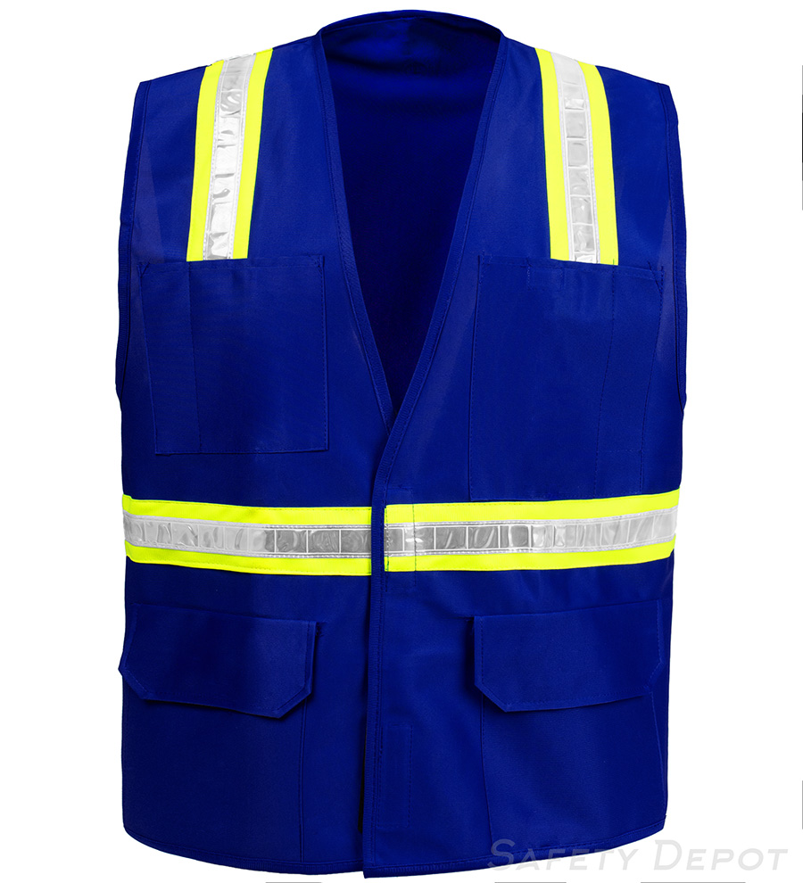 VEL6038-RB Royal Blue Velcro Safety Vest