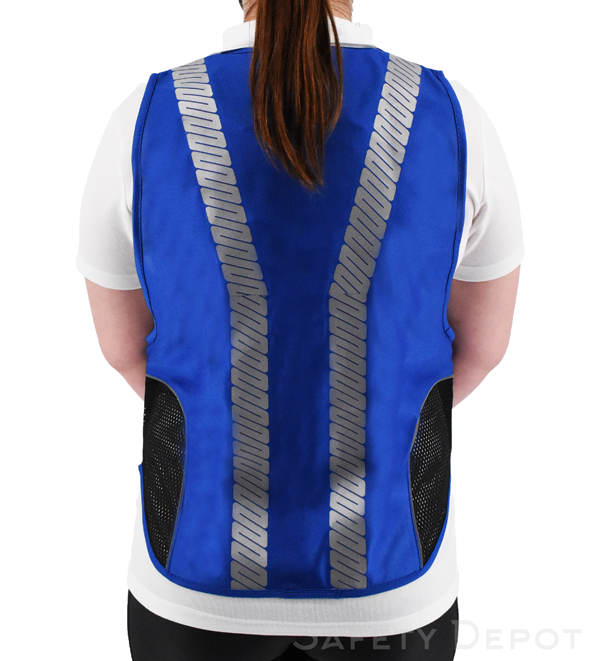 RB180 Royal Blue Reflective Safety Vest with Reflective Piping on Mesh ...