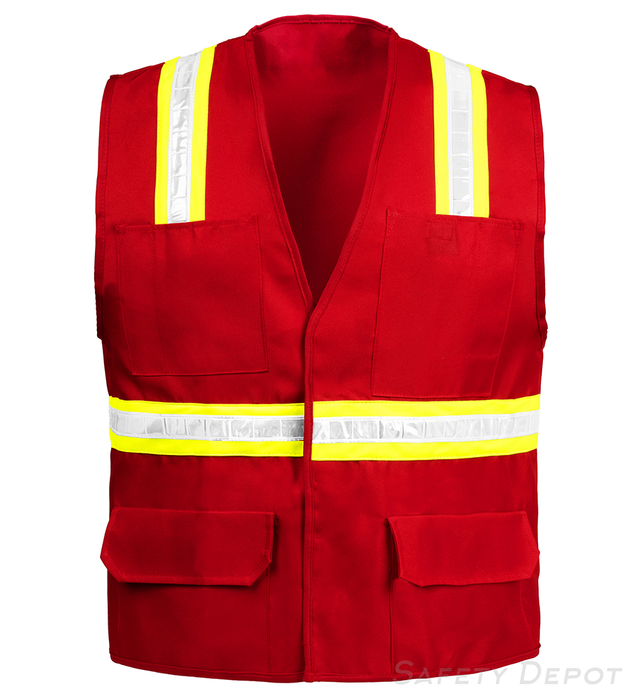 VEL6038-RD Red Velcro Safety Vest