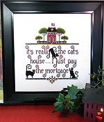 kit & bixby cross stitch kit & bixby cats with golden collars cross stitch