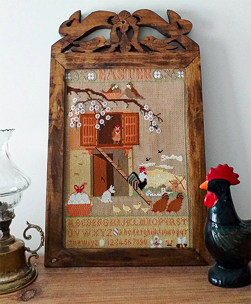 twin peak primitive cross stitch easter morning in countryside twin peak