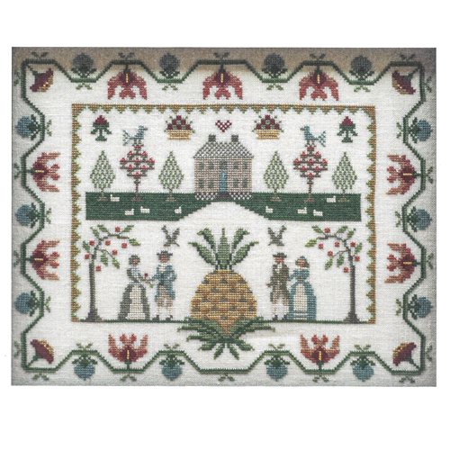 the sampler house cross stitch colonial pineapple sampler eileen j bennett