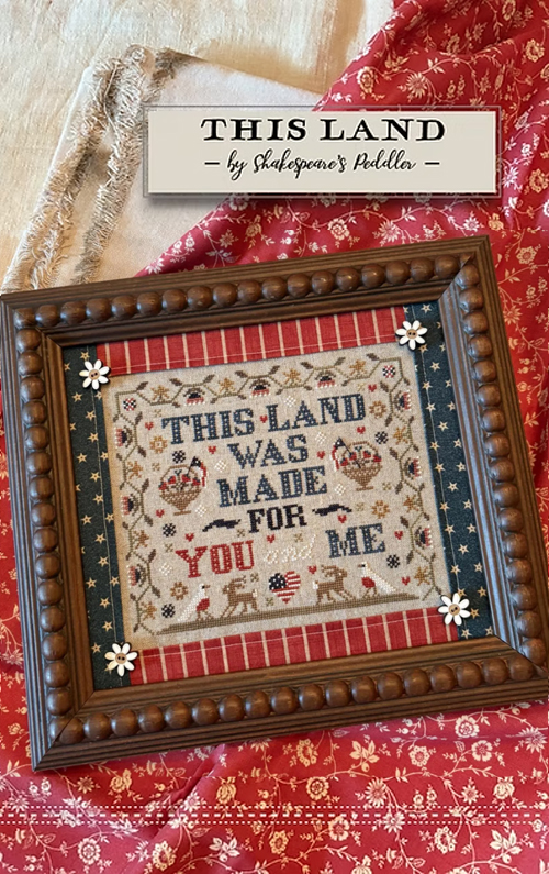 shakespeare's peddler cross stitch this land patriotic cross stitch ...