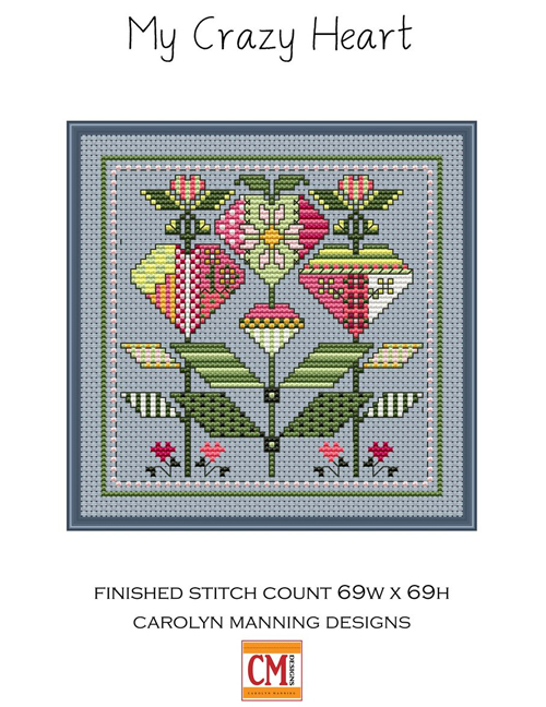 carolyn manning designs my crazy heart cross stitch needlework cm designs