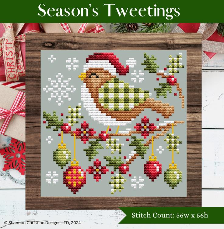 shannon christine designs cross stitch season's tweetings needlework