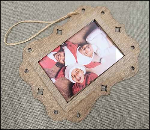 wood rectangle frame ornament cross stitch ornament