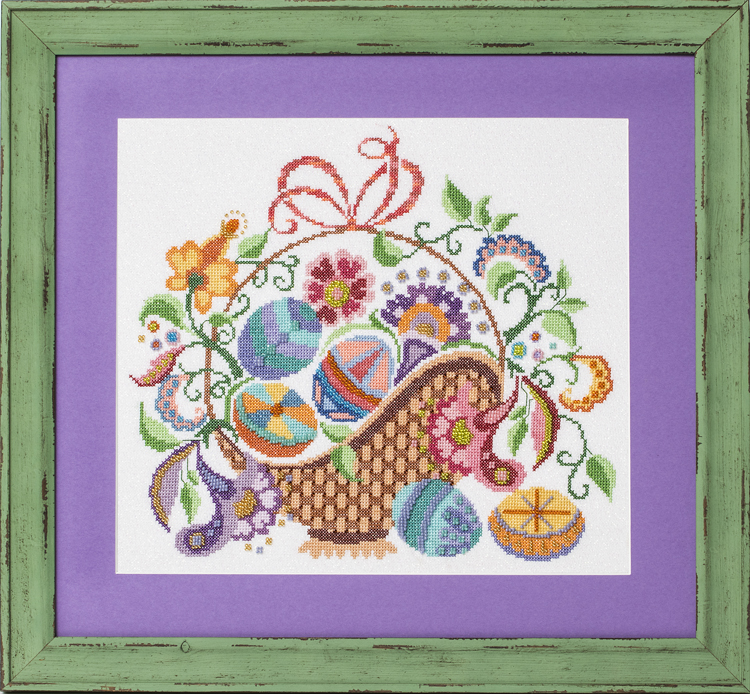 glendon place cross stitch hungarian folk art easter basket cross ...