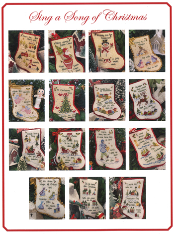 jbw designs cross stitch sing a song of christmas stockings needlework ...