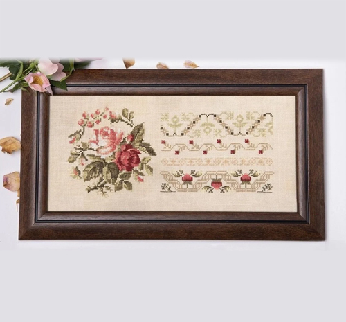 samplers and primitives cross stitch rose band sampler needlework