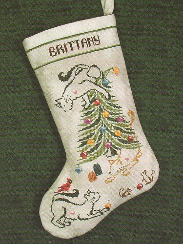 Brittercup Designs - Britty Kitty Christmas Stocking Cross Stitch
