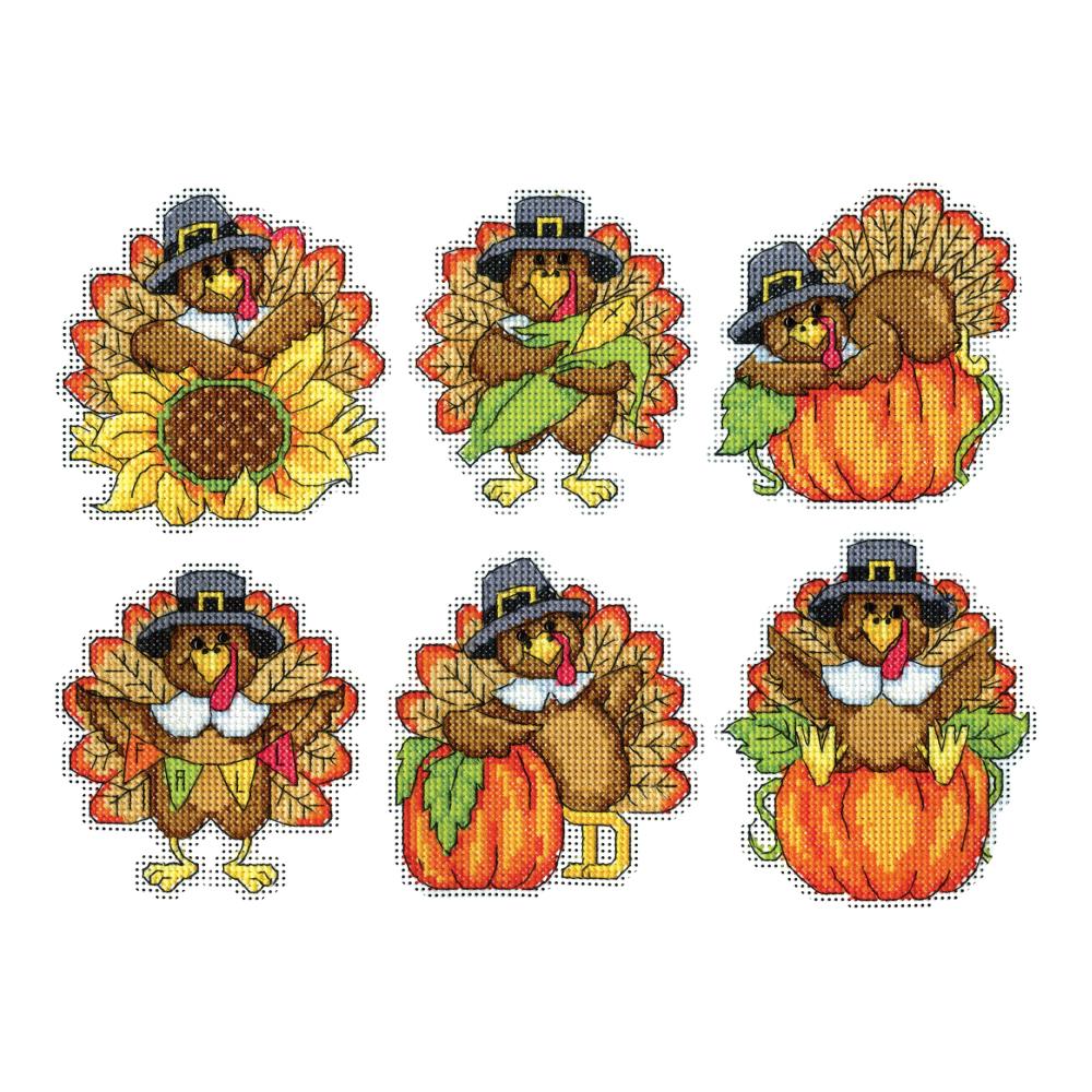 design works cross stitch turkeys 6901 thanksgiving cross stitch stoney ...