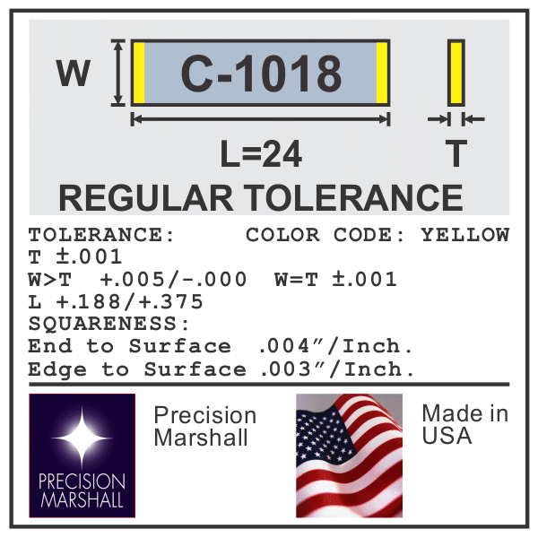 Precision Ground Flat Stock | C1018 Steel | Low Carbon