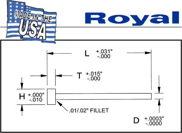 Quill Punch | Royal SQD | Decimal | 2.5" Long