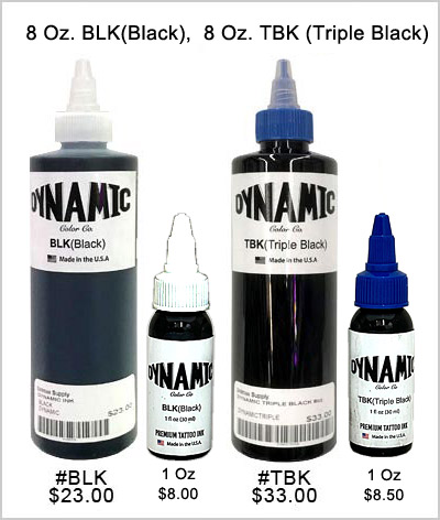 Dynamic Tattoo Ink Black White Triple Black BLK TBK WD1
