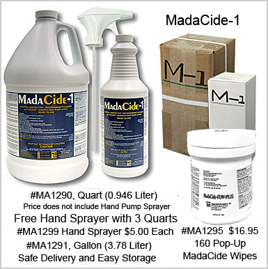 MA1290, MA1291 MA1295 MadaCide-1 Disinfectant Cleaner