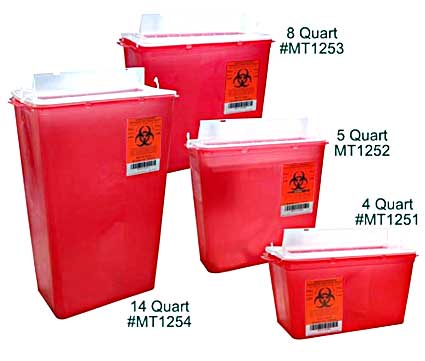 MT1250 Reds Sharps Container