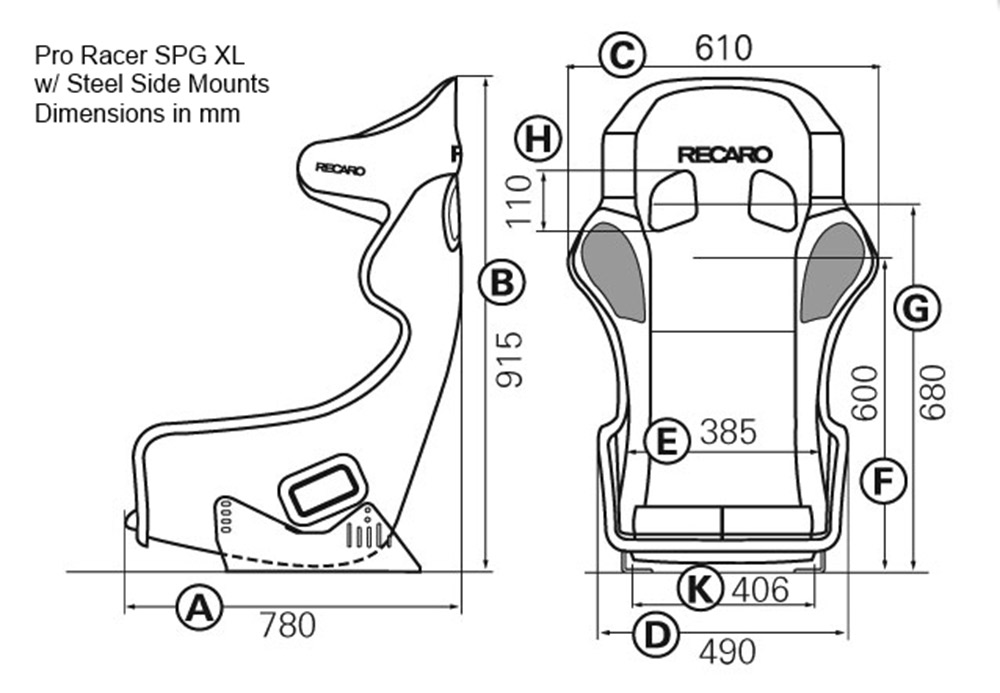 Recaro - Pro Racer HANS XL Fiberglass Race Seat